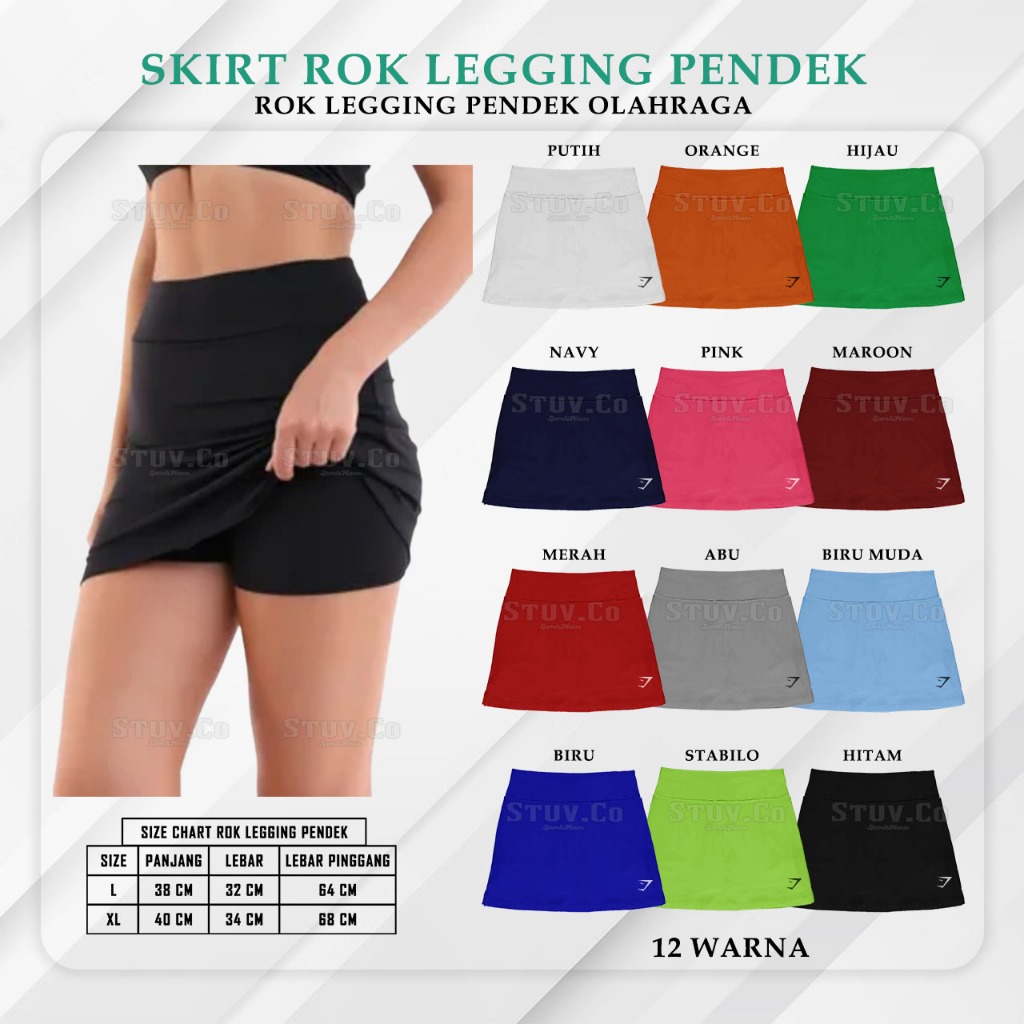Jual Legging pendek Rok short Olahraga Wanita Skirt Sport Jogging ...