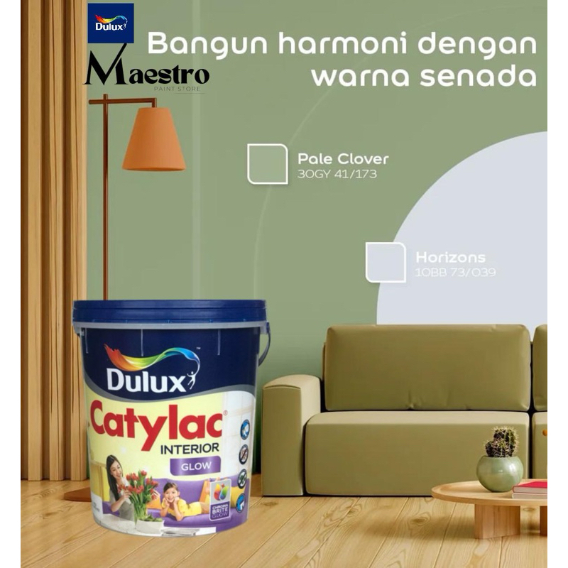 Jual Cat Tembok interior DULUX CATYLAC GLOW hijau sage/ sage green ...
