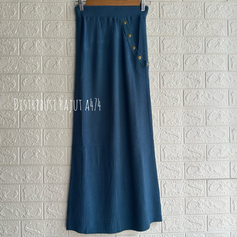 Jual BAWAHAN ROK RAJUT MOTIF KANCING PLISKET PREMIUM STELAN OVERSIZE ...