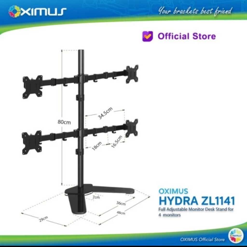 Jual BRACKET TV LCD MONITOR 13"-27" OXIMUS HYDRA ZL1141 TILT SWIVEL ...