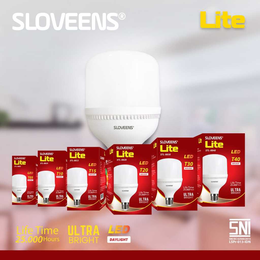 Jual LAMPU BOHLAM LED KAPSUL SLOVEENS LITE SLOVEN PREMIUM JUMBO 5W 10W 15W 20W 30W 40W SNI ...