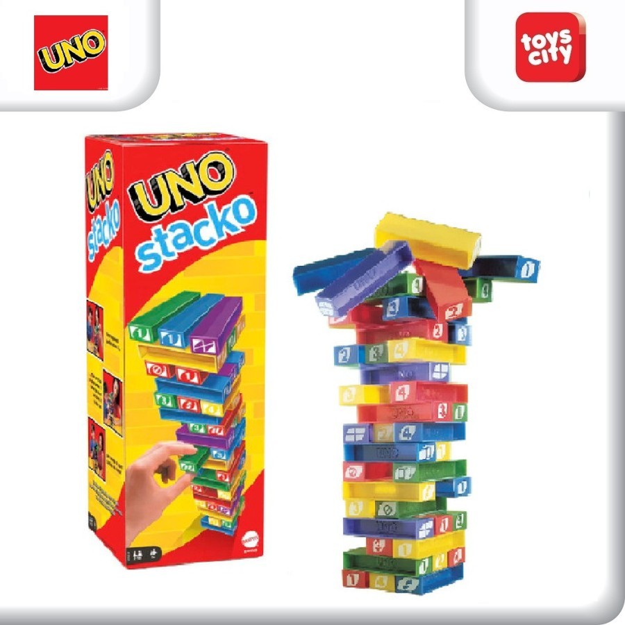 Jual Mattel Games UNO StackoGame for Kids and Family with 45 Colored ...