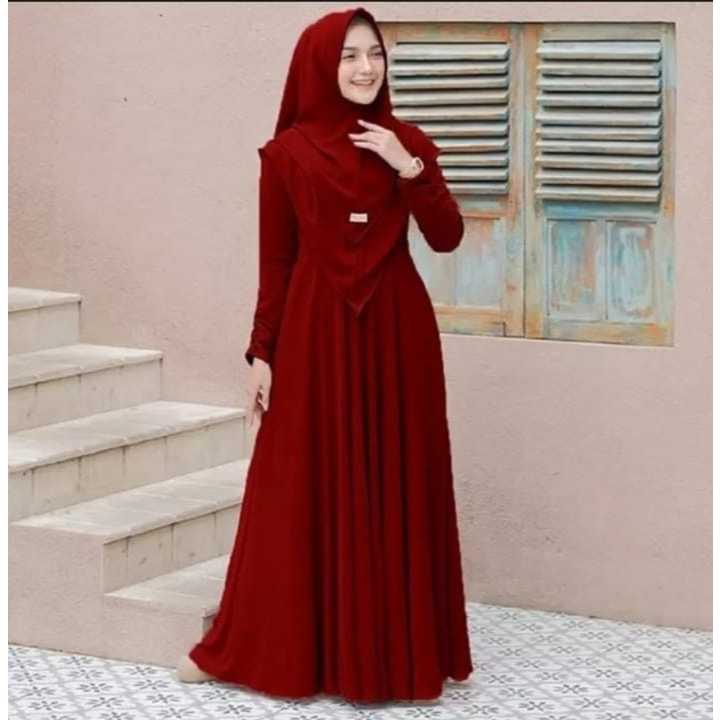 Jual ACA_0303 GAMIS SET SYARI KHUMAIRAH PLUS HIJAB WANITA POLOS TERBARU 2025 LEBARAN GAMIS JUMBO ...