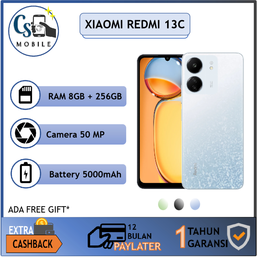 Jual GEBYAR PROMO 9.9 HP TIPE REDMI 13C RAM 8/256GB FULL SET GARANSI ...