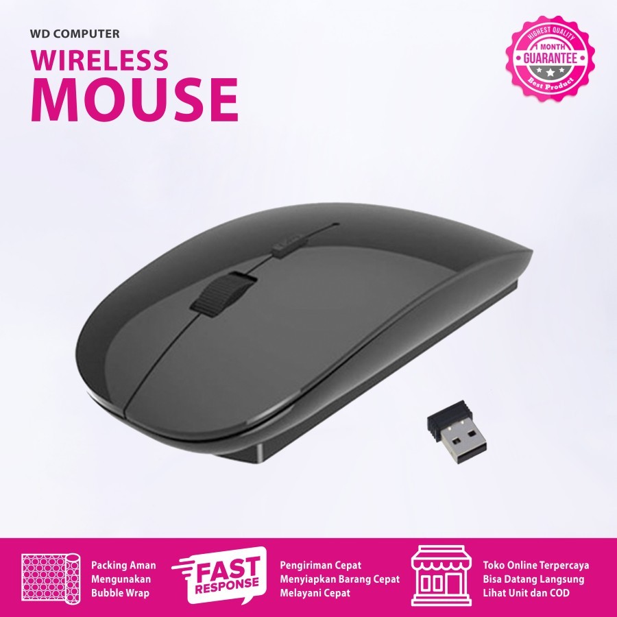 Jual Mouse Wireless Hitam Usb Murah Meriah seperti magic mouse apple ...