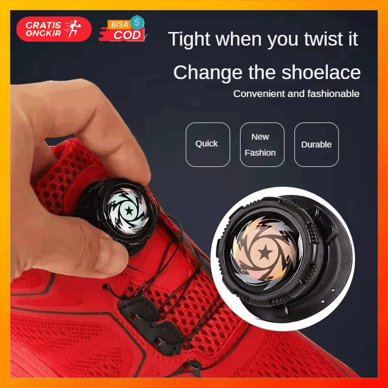 Jual Tali Sepatu Putar Automatis Rotating Shoelace Buckle bahan kawat ...