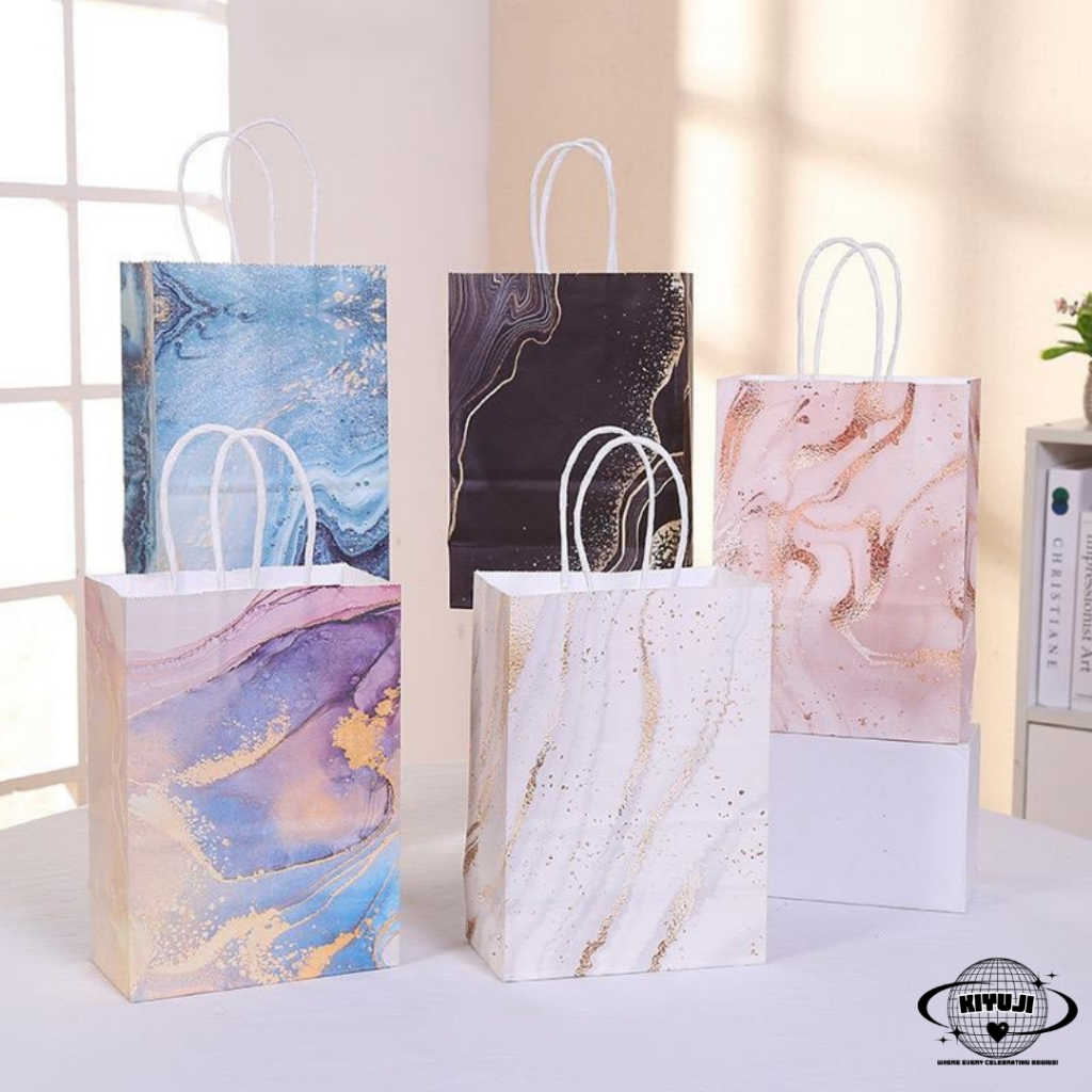 Jual Kiyuji Party Paper Bag Goodie Bag Marble Tas Kado Souvenir Snack ...