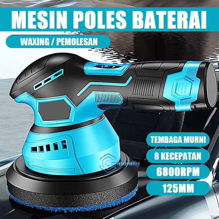 Jual CREATORALLY Alat Poles Mobil cordless 6800rpm,alat poles mini body ...