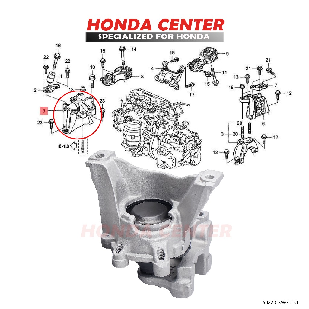 Jual engine mounting gantungan pangkuan kaki pondasi mesin kanan crv re gen3 2007 2008 2009 2010 ...