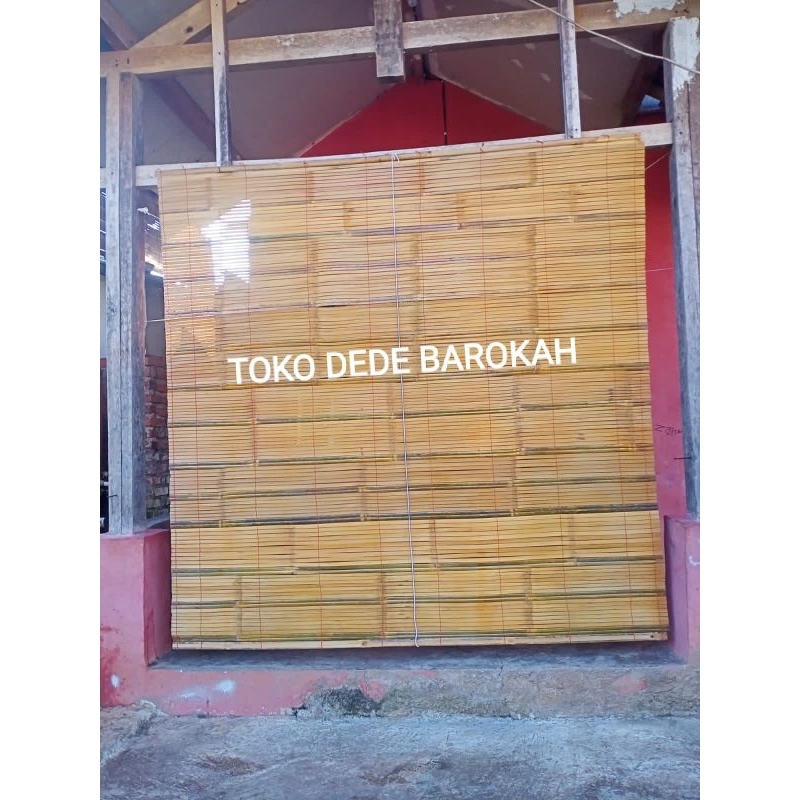 Jual Tirai bambu Plitur & vernis ukuran lebar 2mx tinggi 2m Lengkap ...