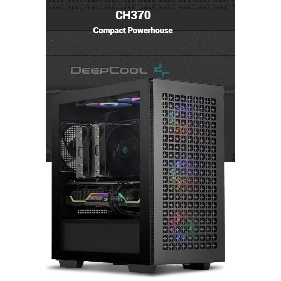 Jual DEEPCOOL CASE CH370 BLACK 1XFAN BLACK TEMP GLASS M-ATX TOWER ...