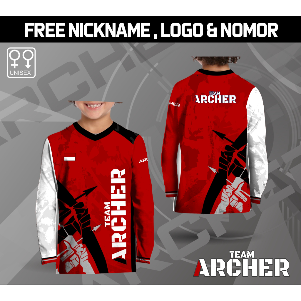 Jual Jersey anak panahan kaos baju team archery olahraga lengan panjang ...