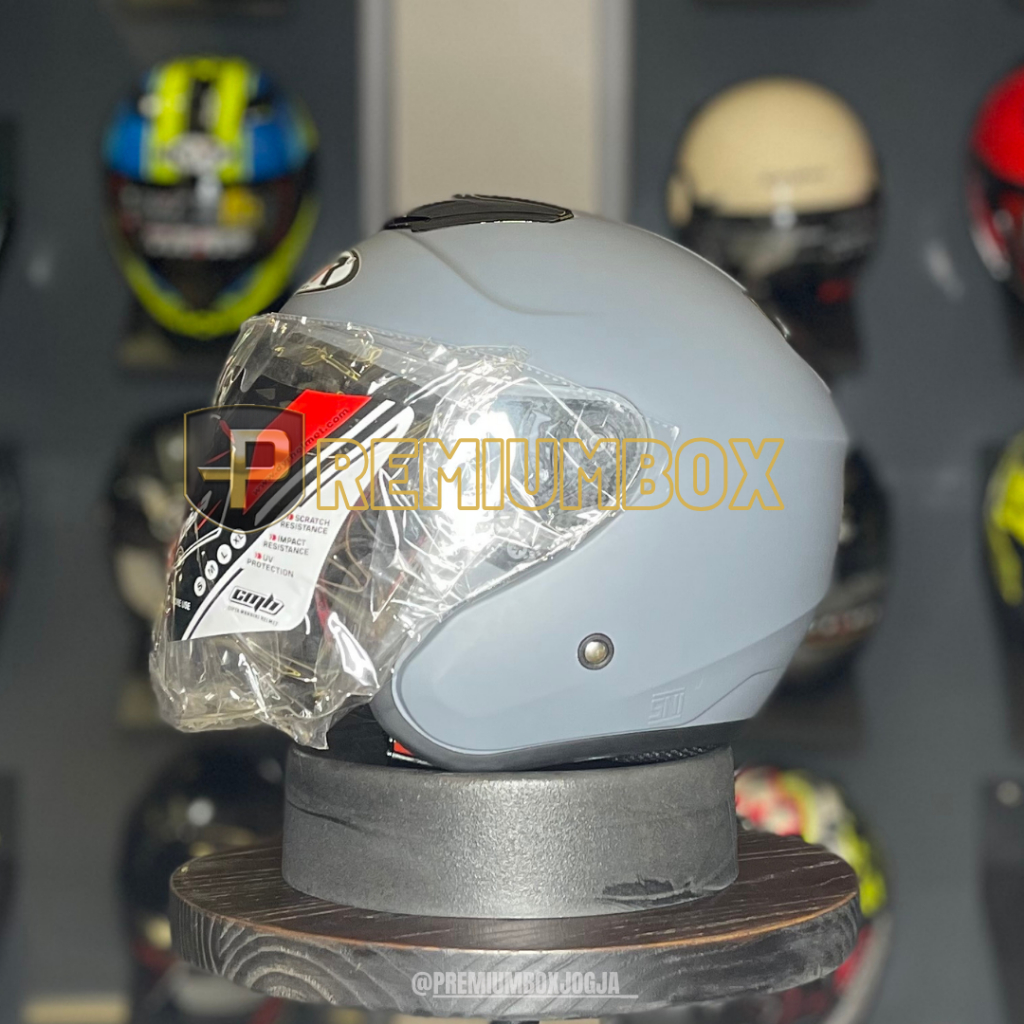 Jual Helm DYR Osaka Solid Dark Grey Dy Doft Kaca Bening Kyoto Murah ...