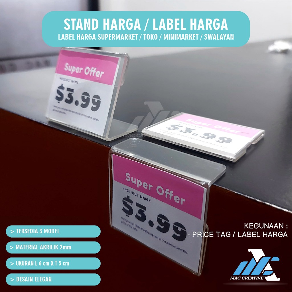 Jual Label Display Harga Acrylic / Akrilik Product Price Tag / Tag Card ...