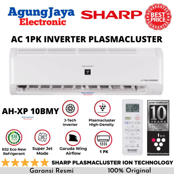 Jual AC SHARP AH-XP10BMY 1 PK INVERTER PLASMACLUSTER 1PK GARUDA PLASMA R32 (CILEGON SERANG ...