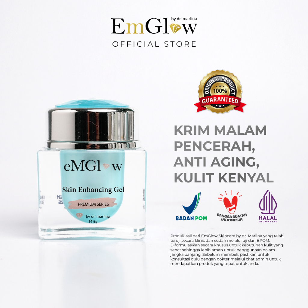 Jual EMGLOW - SKIN ENHANCING GEL | Niacinamide Krim Malam Pencerah, Anti Aging & Kulit Kenyal ...