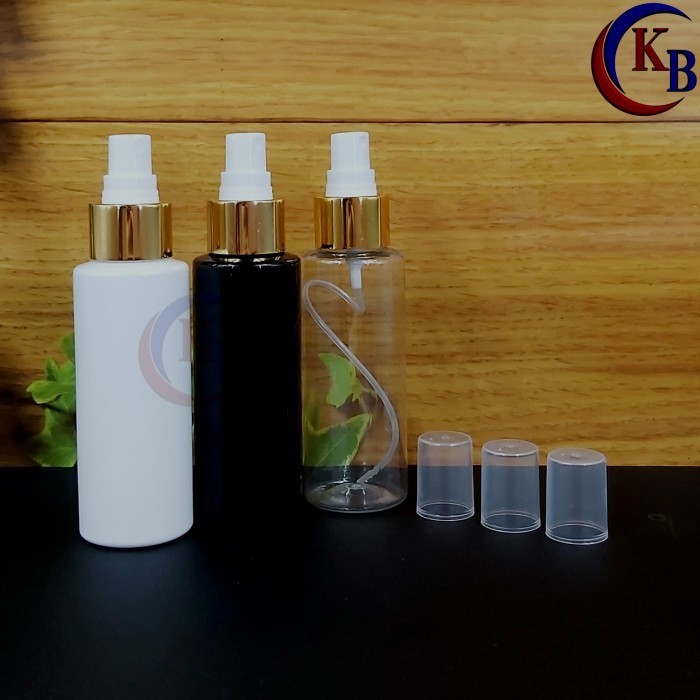 Jual BOTOL SPRAY 100 ML HALF CAP GOLD / BOTOL PLASTIK PET RF 100ML ...