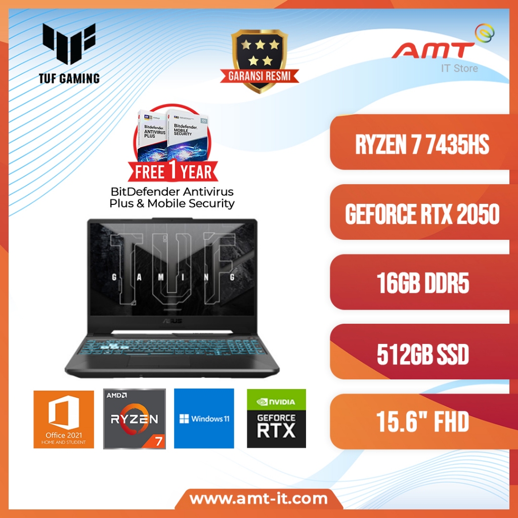 Jual ASUS TUF Gaming A15 FA506NFR-R725B6T-O Ryzen 7 7435HS 16GB 512GB ...