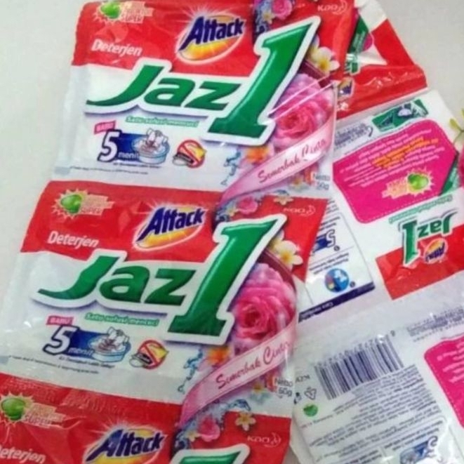 Jual ATTACK JAZ1 DETERGEN 1 Renceng isi 6 Sachet 40gram Semerbak Cinta ...