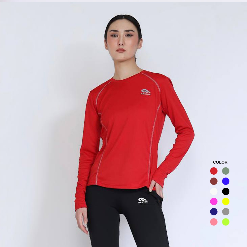 Jual MANIAK Baju Olahraga Sport Wanita Lengan Panjang Atasan Kaos Running Lari Gym Senam Zumba ...