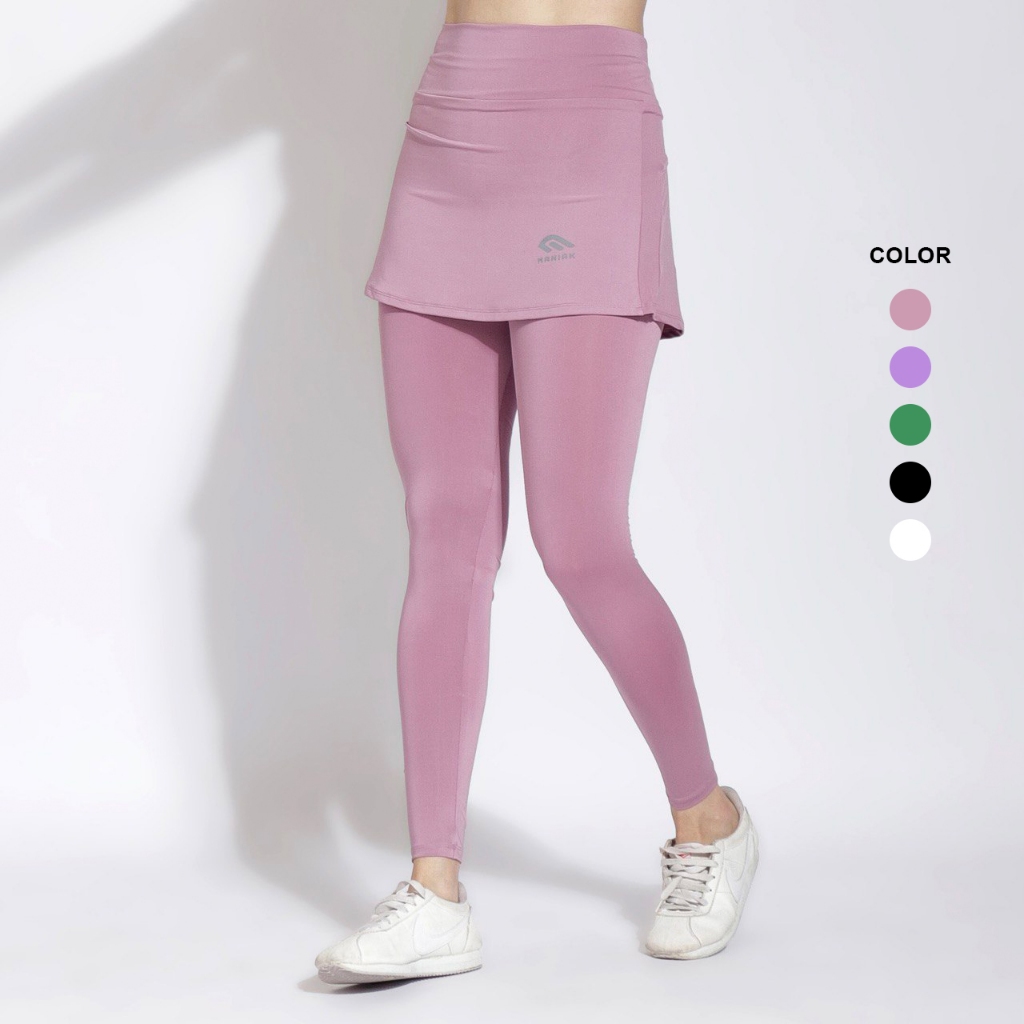 Jual MANIAK Rok Legging Olahraga Panjang Wanita Skirt Lari Gym Senam Zumba Tennis Golf Sepeda ...
