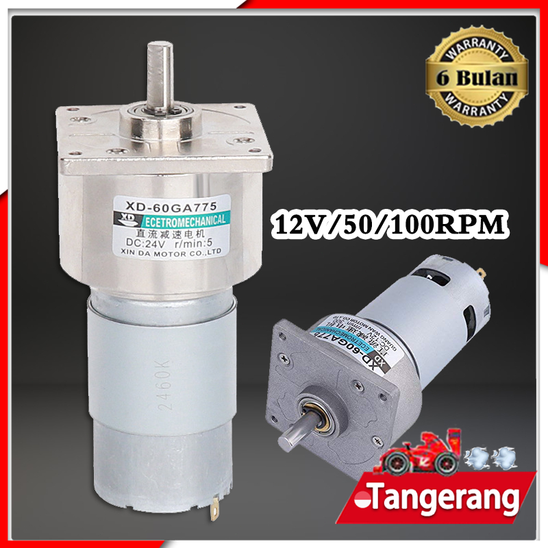 Jual 60GA775 Motor DC Gear Box 50-RPM / 100-RPM XD-60GA775 Gir Box ...