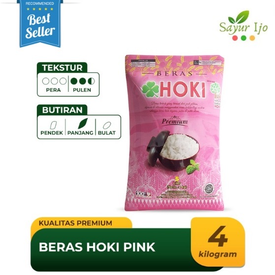 Jual Beras HOKI PINK / Merah 5 Liter / 4 KG Premium Quality White Rice ...