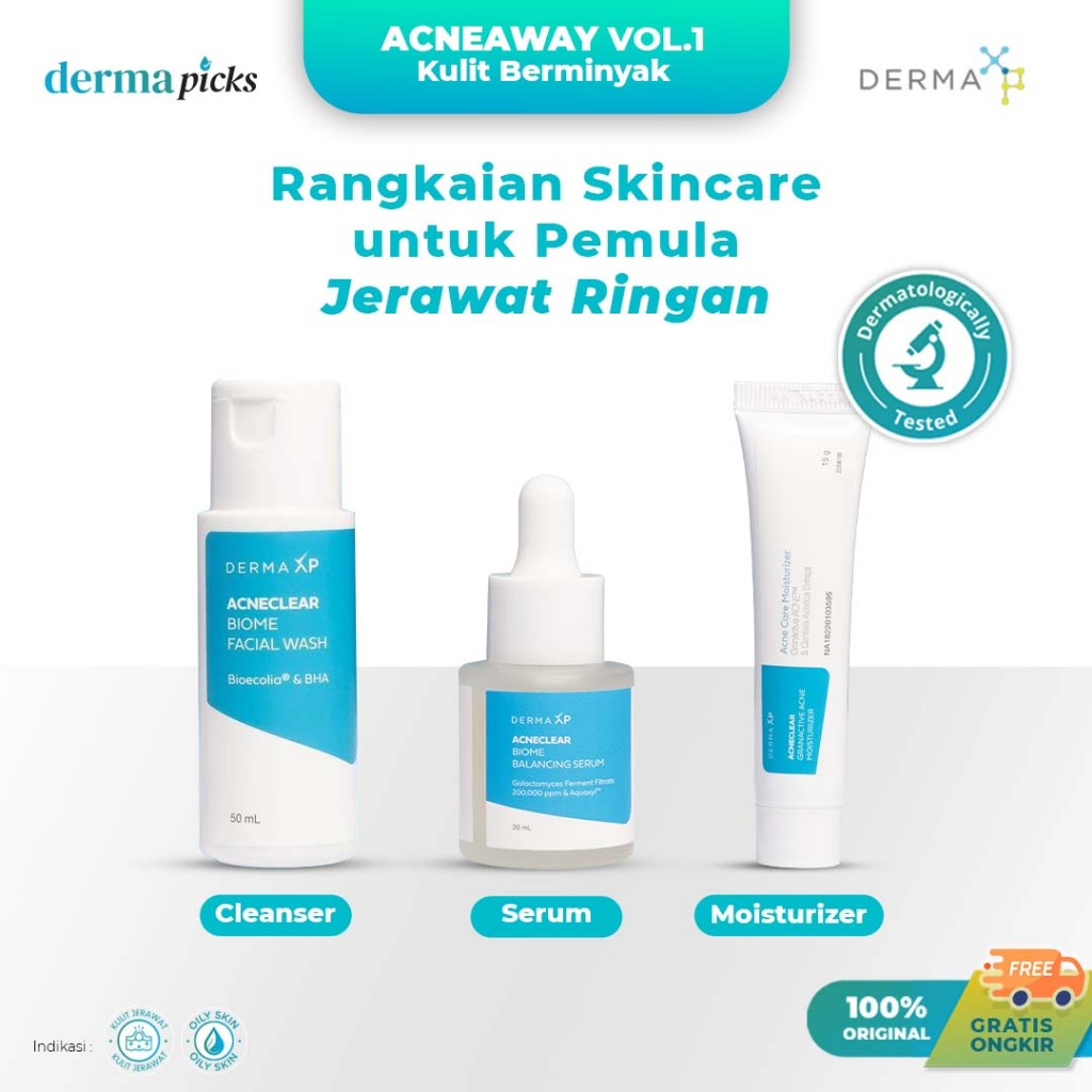 Jual Paket Skincare Pemula Jerawat Ringan - ACNEAWAY VOL.1 (Kulit ...