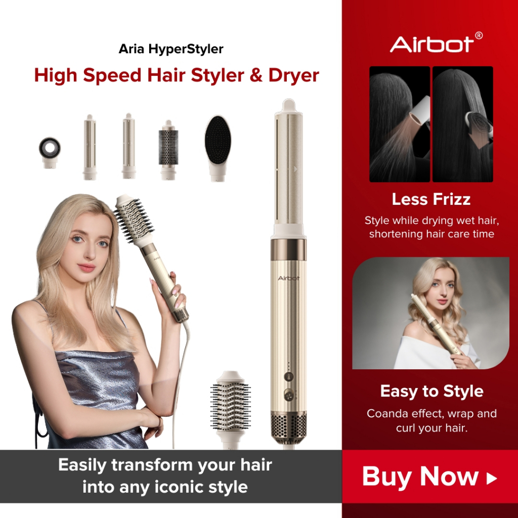 Jual [NEW LAUNCH] Airbot Aria HyperStyler High Speed Hair Dryer & Multi Hair Styler | Auto Wrap ...