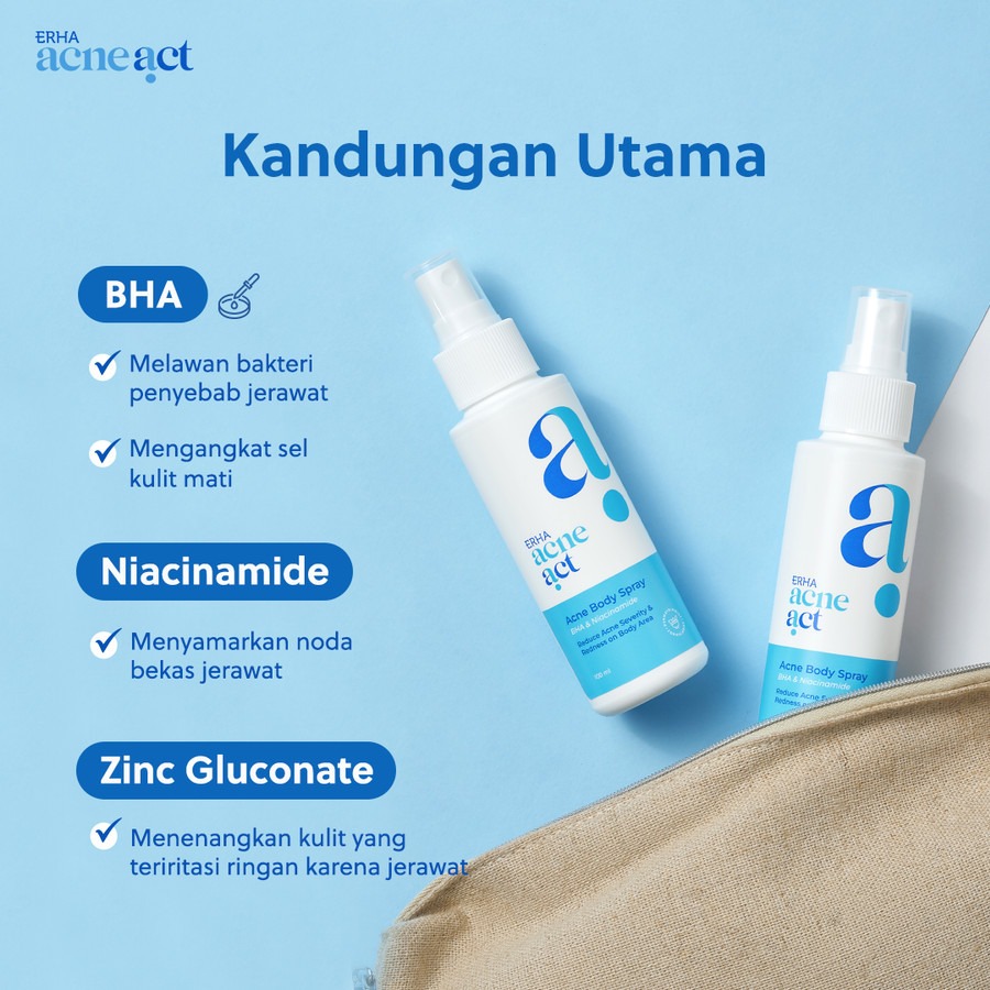 Jual AcneAct Body Spray - HA & Niacinamide Acne Body Spray | Shopee ...