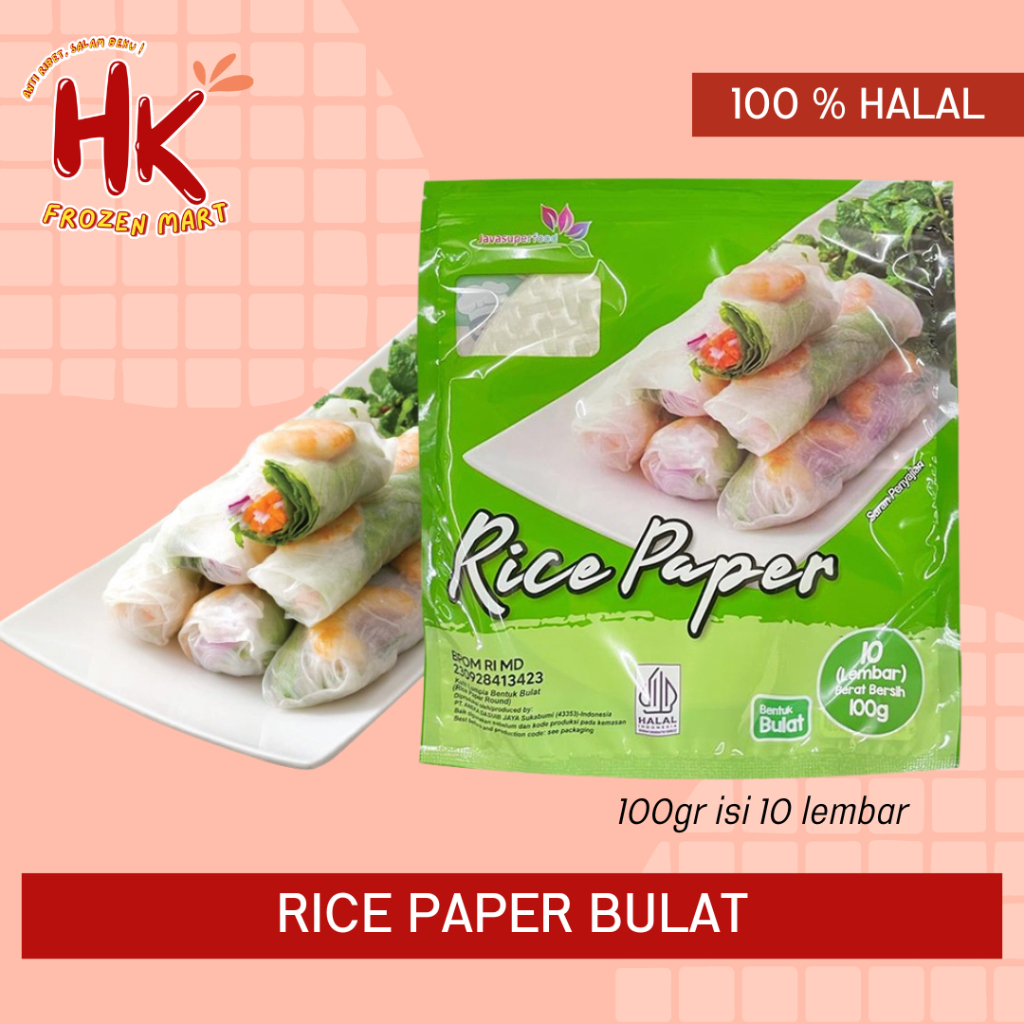 Jual Rice Paper Bulat isi 10 lembar 100gr HALAL | bahan salad vietnam ...