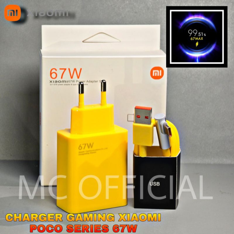 Jual Original Yellow Charger Gaming Xiaomi 67W MI Turbo Charge USB to ...