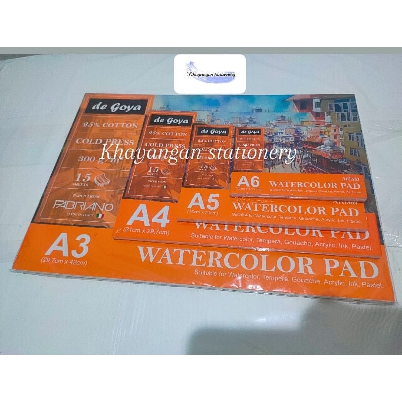 Jual de Goya Watercolor Pad Cold Press 300gsm | Buku Cat Air 300 gsmA6/A5/A4/A3 | Shopee Indonesia