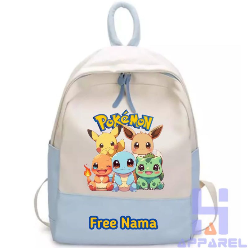 Jual TAS RANSEL ANAK POKEMON PIKACHU EEVEE CHARMANDER SQUIRTLE ...