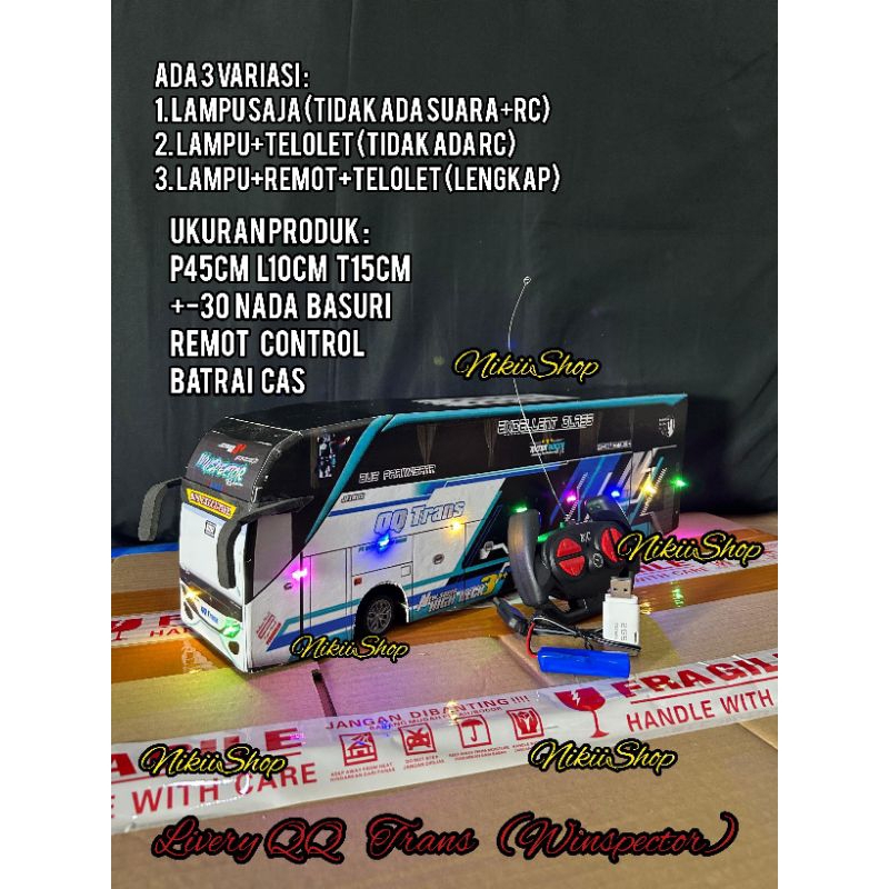 Jual MINIATUR BUS TELOLET BASURI REMOT CONTROL FULL LAMPU | Shopee ...