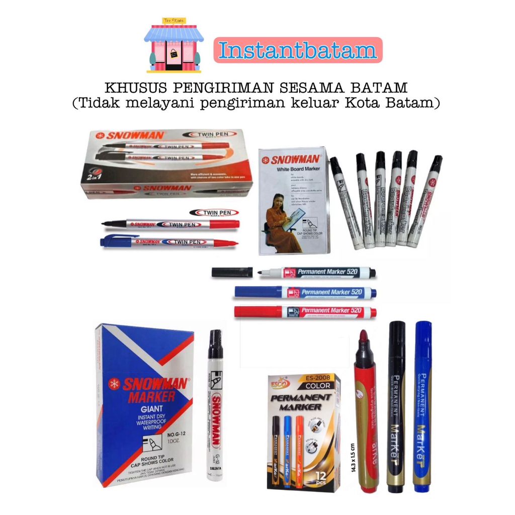 Jual 170 Spidol Kenko Permanent Marker Esco Snowman Boardmarker ...