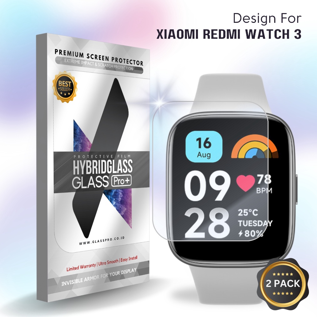 Jual KODE G1E5 Hybrid Glass Premium Anti Gores Hydrogel Xiaomi Redmi Watch 3 Full Cover Screen ...