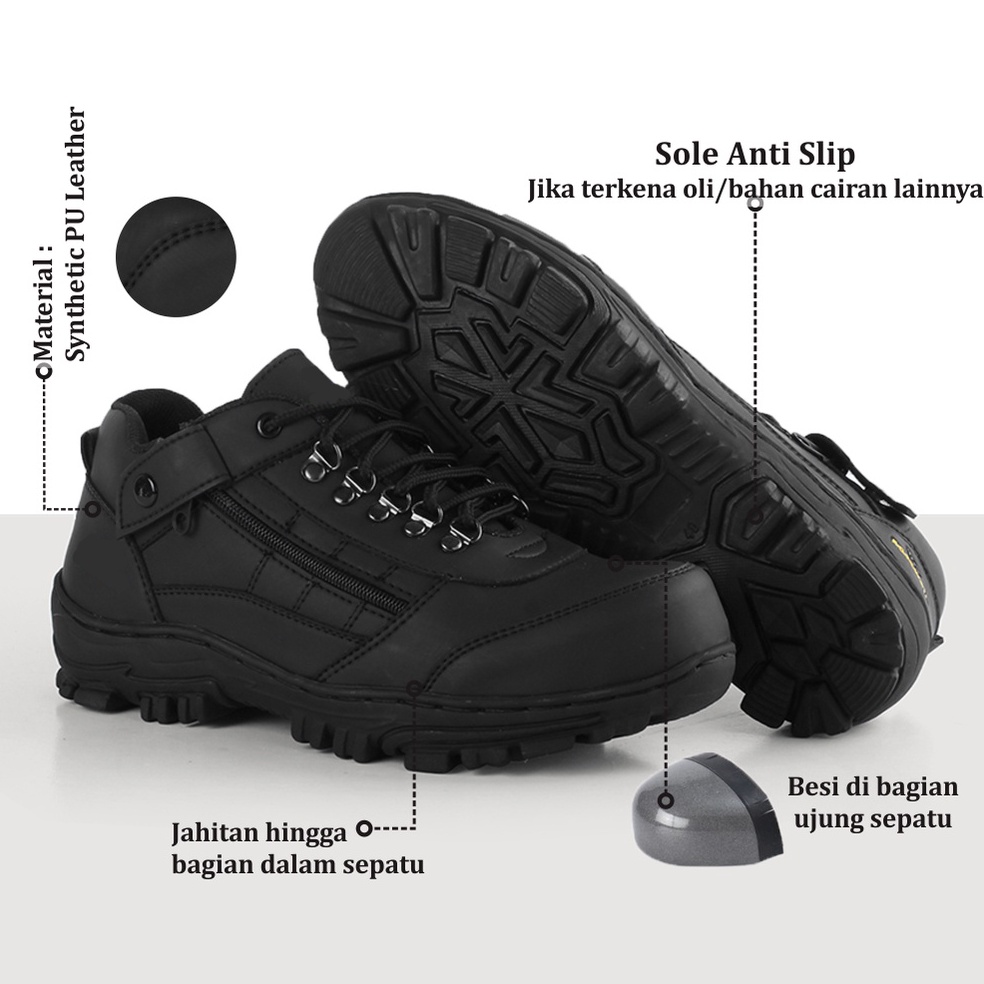 Jual KODE F88A sepatu safety boots haiking adventure ujung besi Sepatu ...