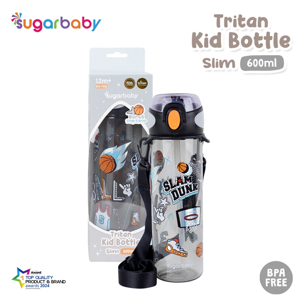 Jual Sugarbaby Tritan Kid Bottle Slim 600 ml botol minum anak BPA free Aman/Sedotan awet/Premium ...