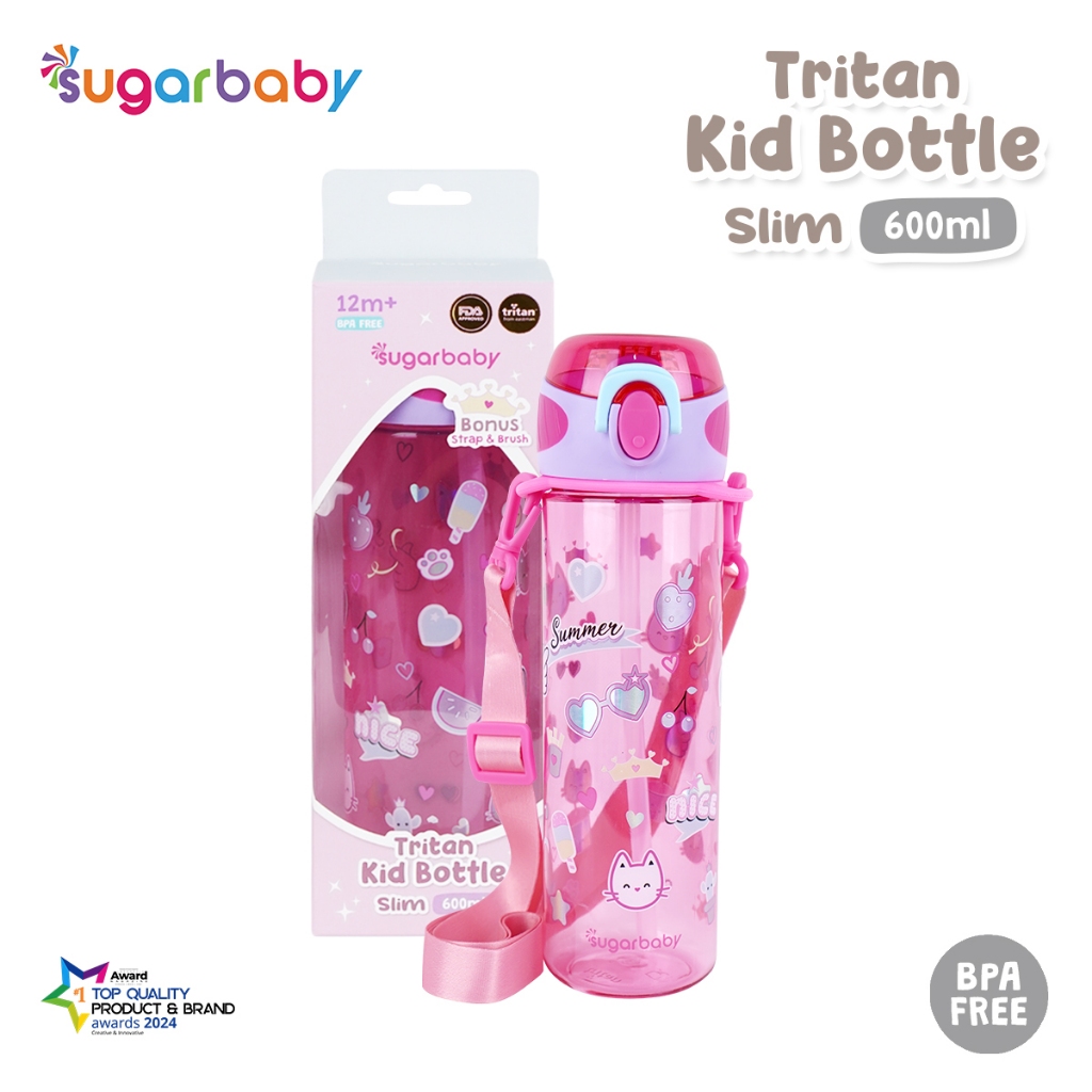 Jual Sugarbaby Tritan Kid Bottle Slim 600 ml botol minum anak BPA free Aman/Sedotan awet/Premium ...