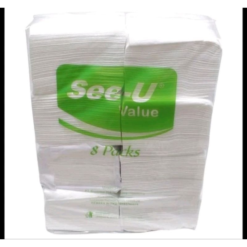Jual Tissue See-U Isi 8 Pack Multipurpose Pop Up 8 in 1 Tisue bathroom ...