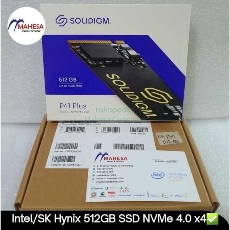 Jual Solidigm SK Hynix SSD 512GB NVMe M.2 2280 | P41+ PCIe Gen 4.0 x4 | Intel / Hynix Brand ...