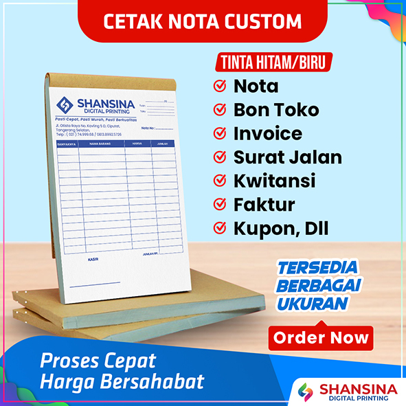 Jual Cetak Nota 1 Rim / Kwitansi Custom / Nota NCR / Nota 2 Ply / Nota ...