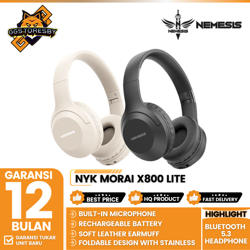 Jual Nyk Nemesis Morai X800 Lite Bluetooth 5.3 Headphone | Shopee Indonesia