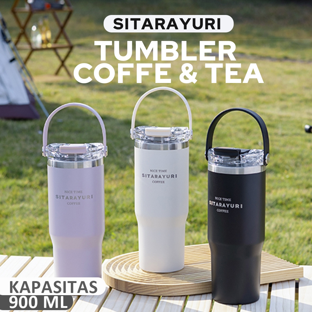 Jual SITARAYURI - THERMOS HANDLE 2in1 KAPASITAS 900 ML TAHAN PANAS DAN DINGIN / TUMBLER COFFE ...