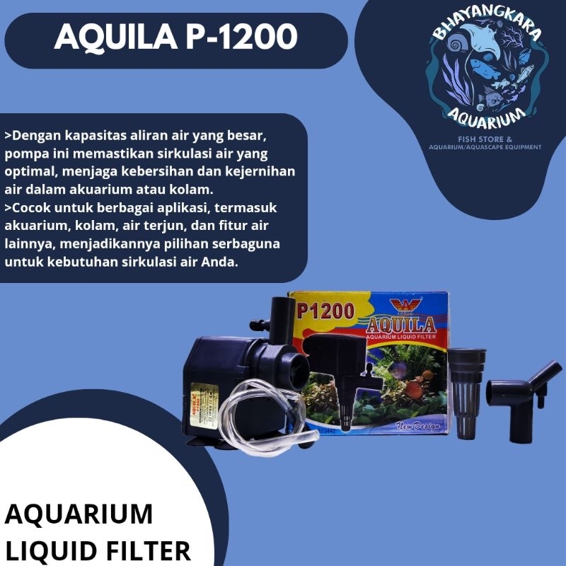 Jual POMPA AIR CELUP AQUARIUM HIDROPONIK AQUILA P-1200/P-1600/P-2600/P ...