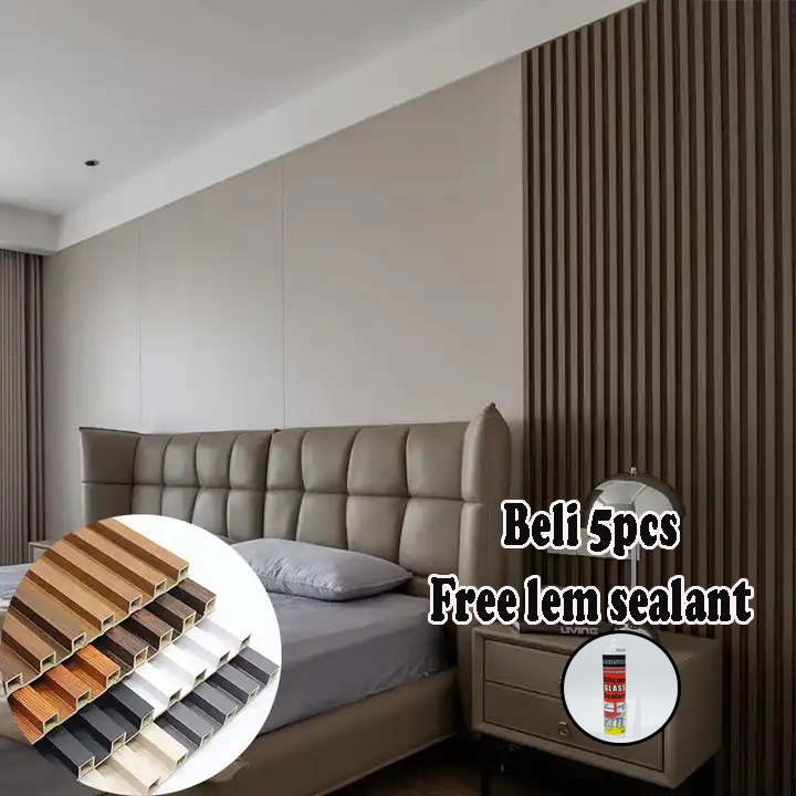 Jual RW WPC Motif Kayu Wood Panel 290cm Wallpanel PVC Kisi Kisi Kayu ...