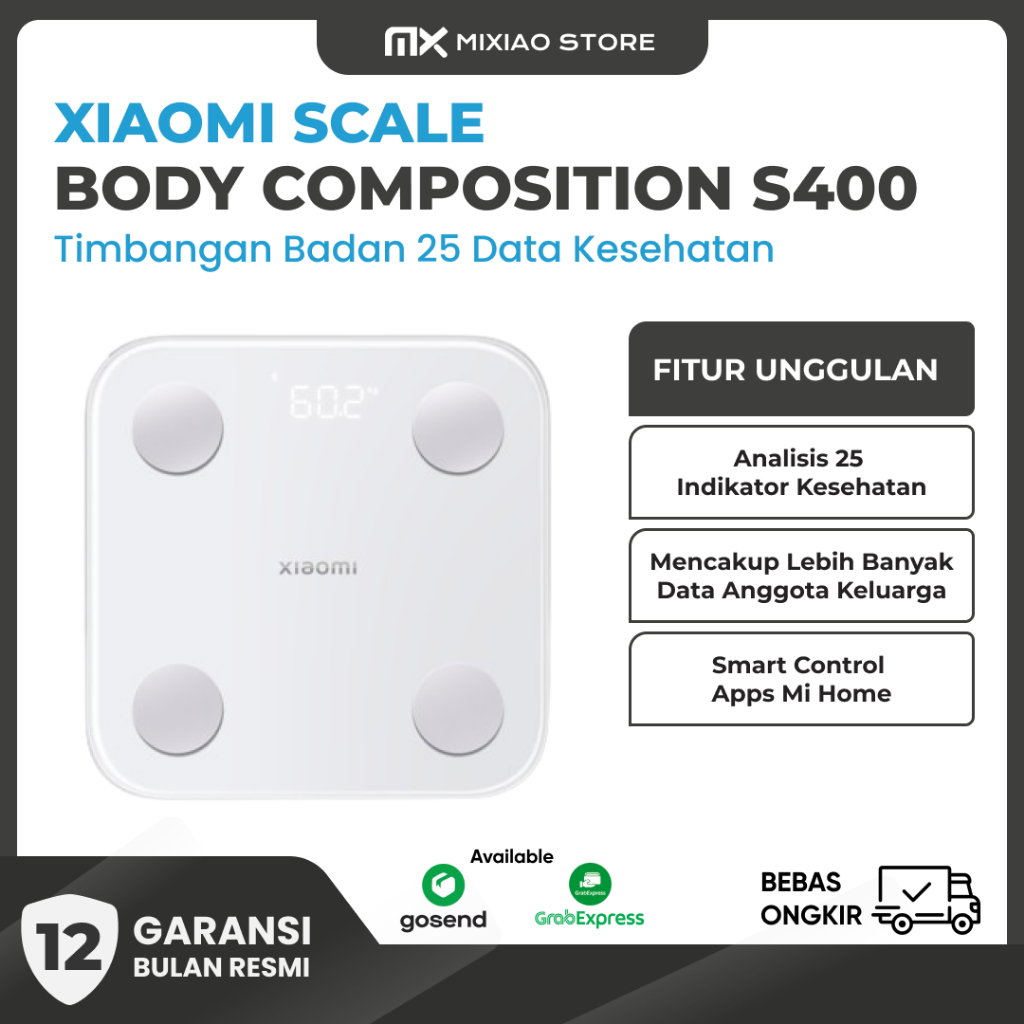 Jual Xiaomi Body Composition Scale S400 Timbangan Badan Garansi Resmi ...