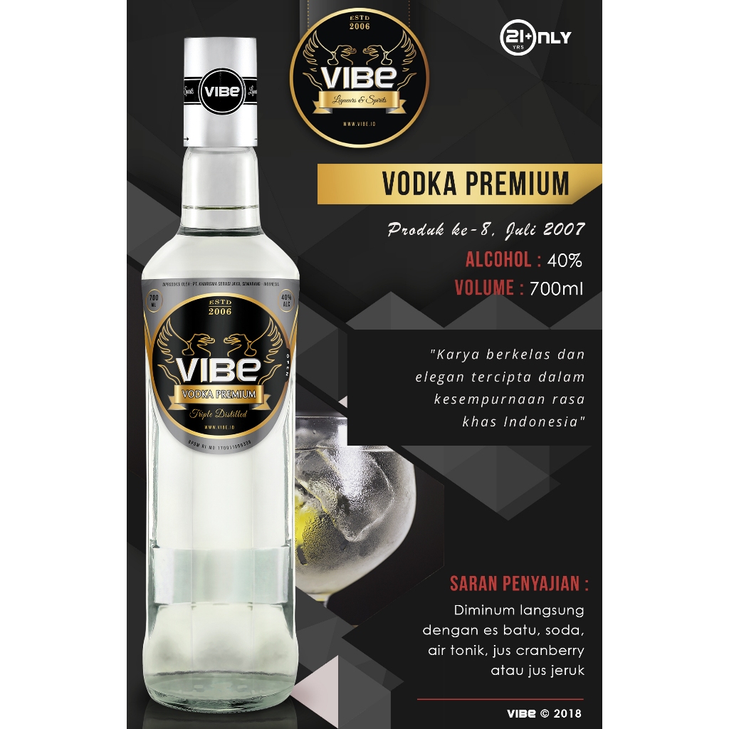 Jual Minuman VIBE Vodka Premium Botol 700 ml + Gratis 2 Mixer Schweppes ...