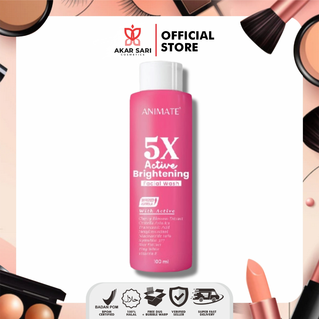 Jual ANIMATE 5x ACTIVE BRIGHTENING FACIAL WASH 100 ml - 100 ml | Shopee Indonesia